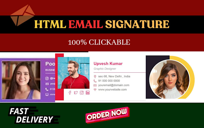 Make html email signature for gmail, outlook etc by Task_zone24 | Fiverr