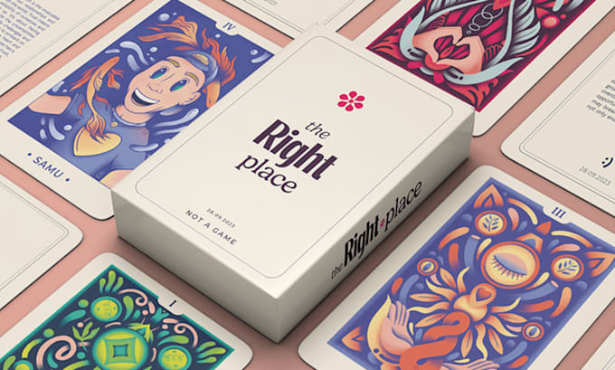 Design card game tarot card board game playing card box mockup rule ...