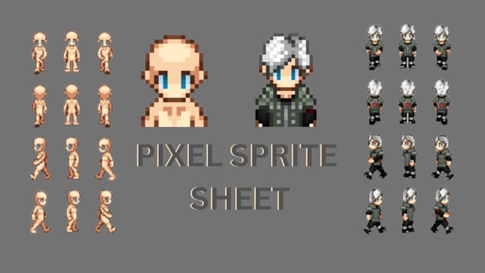 Do isometric pixel art character sprite sheet, animated gif, pixel art ...