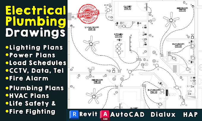 Design electrical drawings, mep plans in cad by Mep_shahid | Fiverr