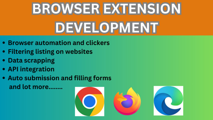 Build chrome, safari browser extension, firefox plugin, web scaping ... Build chrome, safari browser extension, firefox plugin, web scaping ...
