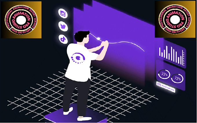 Do interactive loop json svg lottie animation for web and app 3d ...