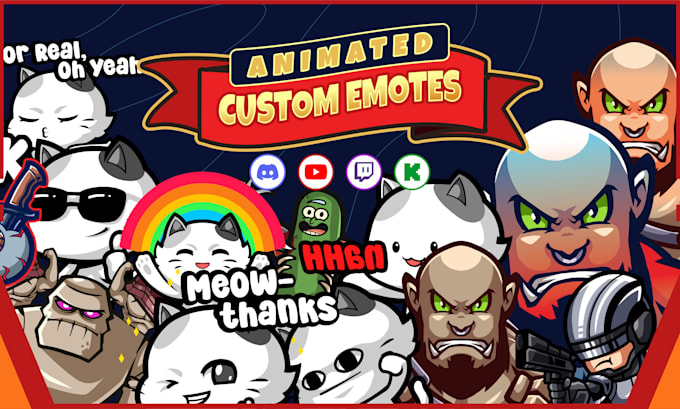 Create animated twitch,kick emotes and subscriber badges by Usmanfc ...