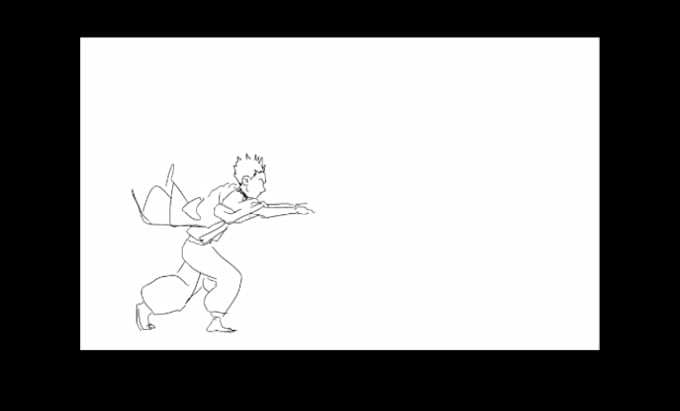 2d traditional animation, line art, frame by frame animation by ...