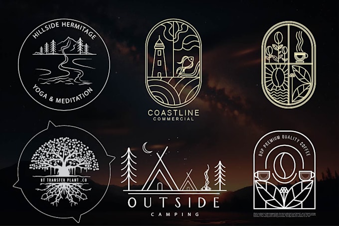 Design a simple line art logo design for your brand by Mascotbrand | Fiverr