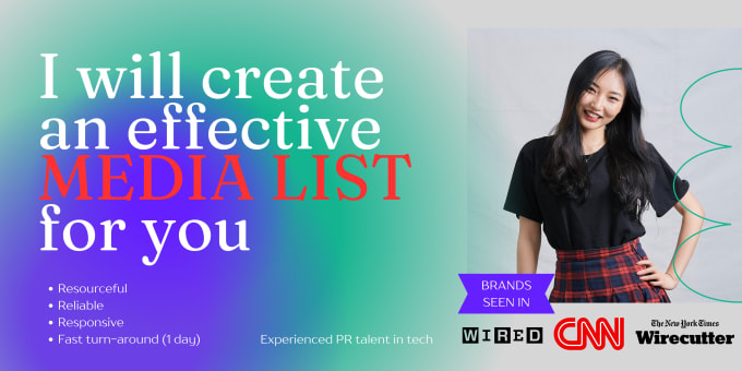 Create an effective media and influencer list for your brand by Ritali0908 | Fiverr