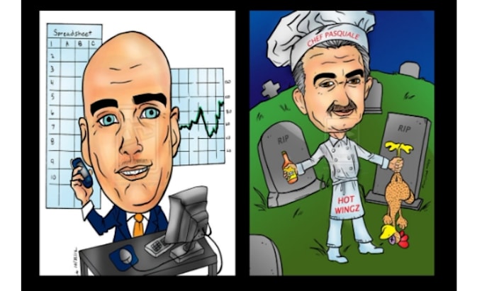 Draw a gift caricature for your boss retirement party drawn from photos ...