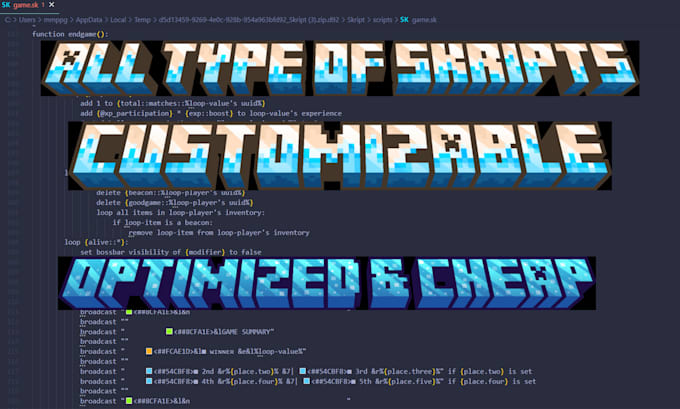Make you custom skripts in minecraft by Dingybus | Fiverr