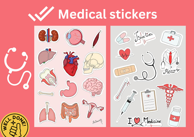 Design best medical stickers for doctors by Nadira683 | Fiverr