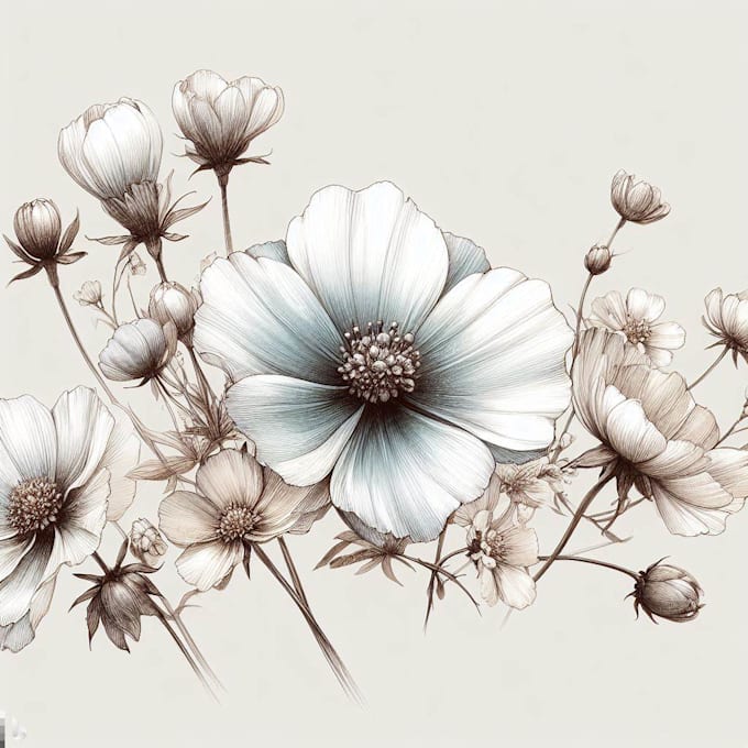 Draw beautiful digital botanical illustrations of flowers by ...
