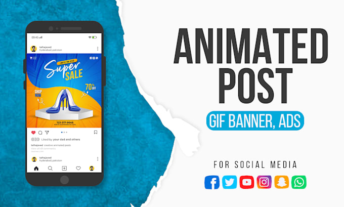 Design animated posts, gif banners, ads for social media by ...
