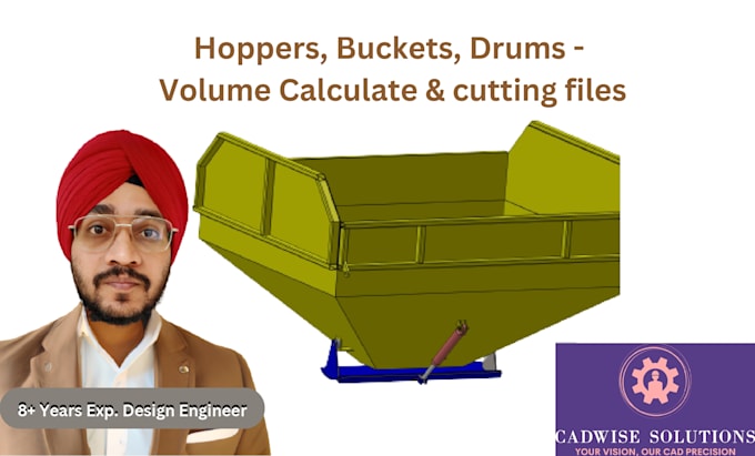 Calculate volume of your hopper, drum, bucket with cnc cut by Cadwise ...