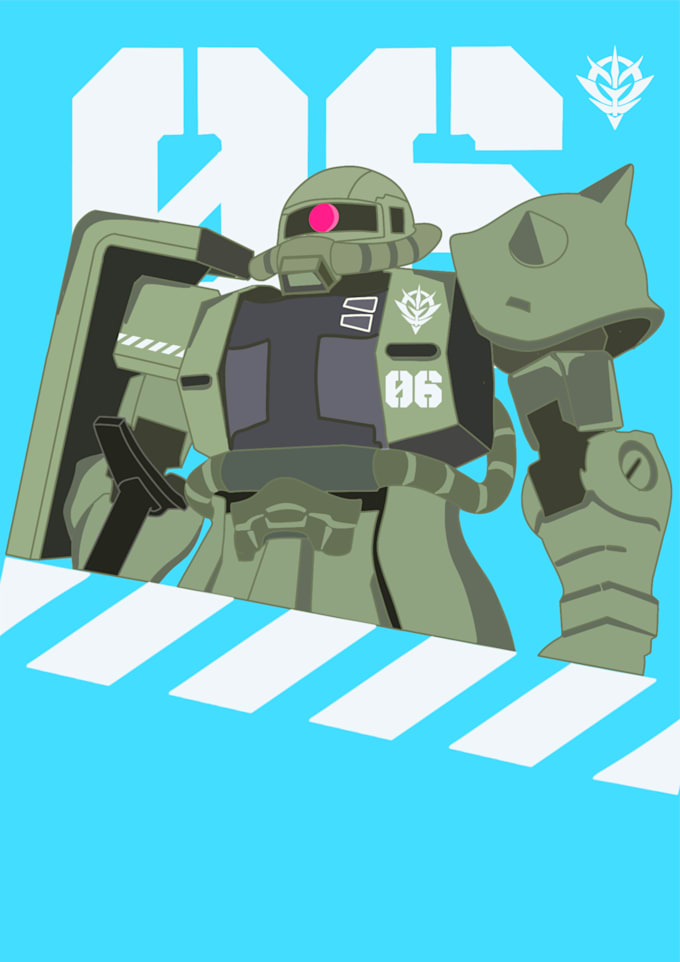 Draw an illustration of character robot gundam in procreate by Syaddam ...