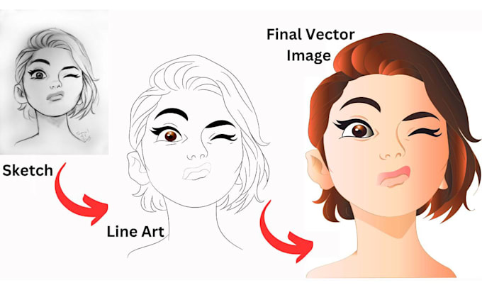 Convert image to vector, cartoon, detailed line art and raster to ...