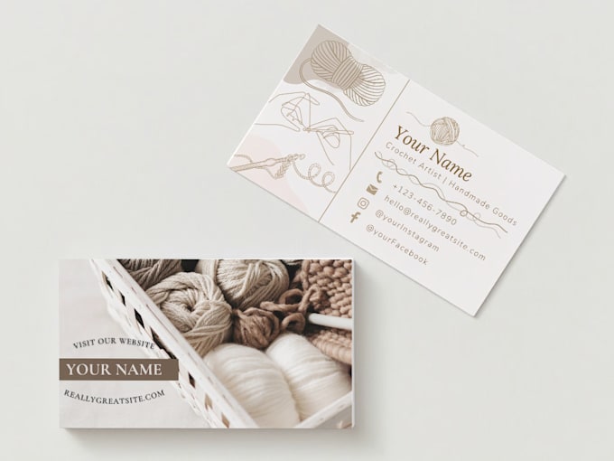 Provide an editable crochet business card by Graphickay | Fiverr