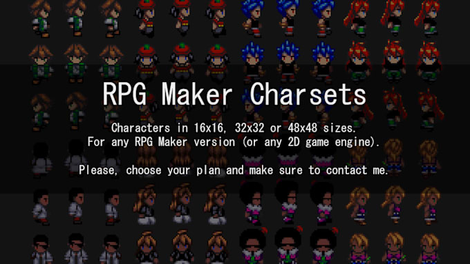 Do charsets for your rpg maker game by Joaosc2k19 | Fiverr
