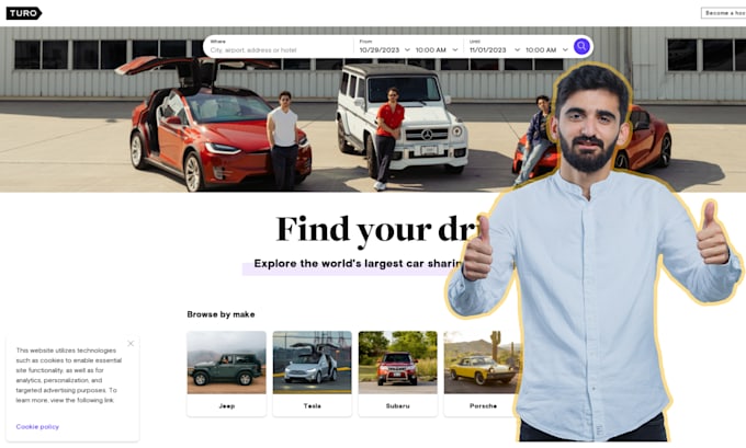 Build a car rental turo clone app and website by Ajithkumarvk | Fiverr