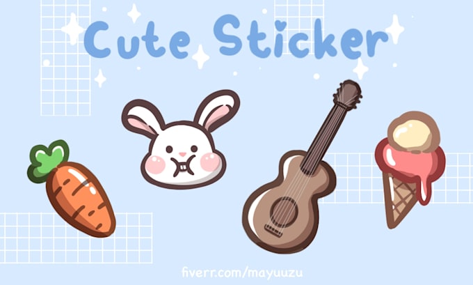 Draw cute sticker of anything by Mayuuzu | Fiverr