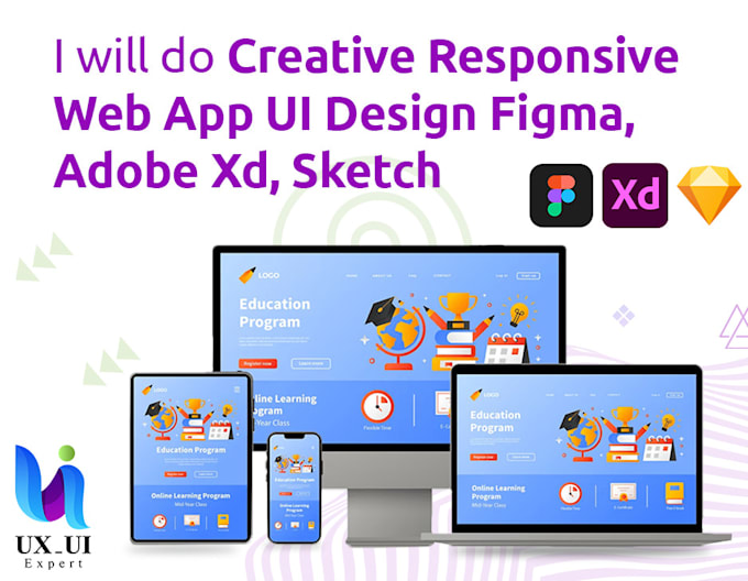 Create responsive website ui in figma, adobe xd, and sketch by Efaida | Fiverr