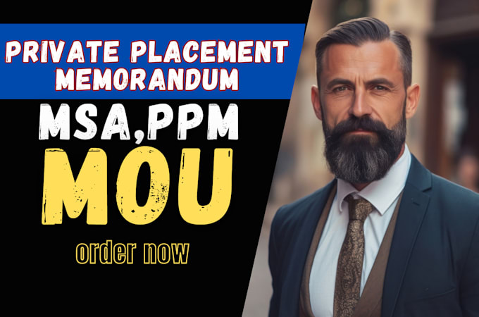 Draft ppm, msa and mou for your business by Jorgefoxx | Fiverr