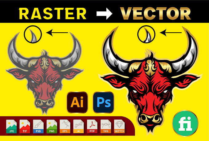Do vector tracing, redraw, edit and modify logo or image to vector ai ...