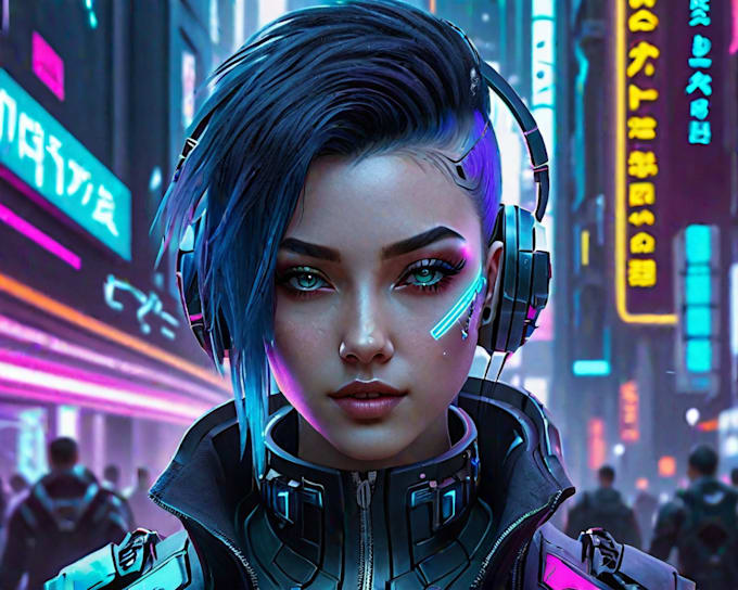 A fantastic cyberpunk game art girl by Smashdesignia | Fiverr
