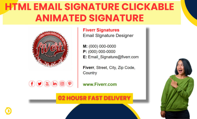 Create a clickable html email signature with animation by Mail ...