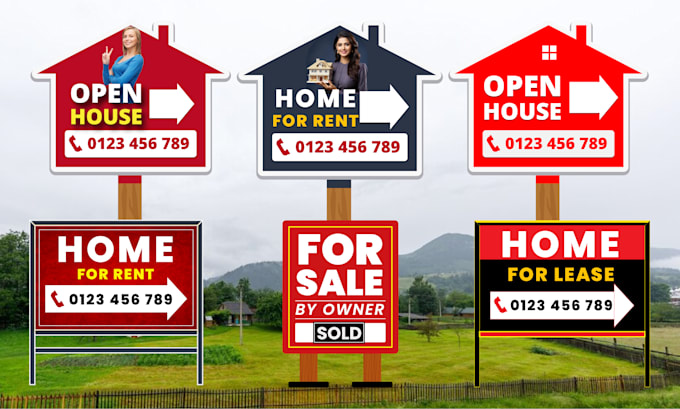 Design yard sign,lawn sign,bandit sign,signage,real estate sign, roll ...