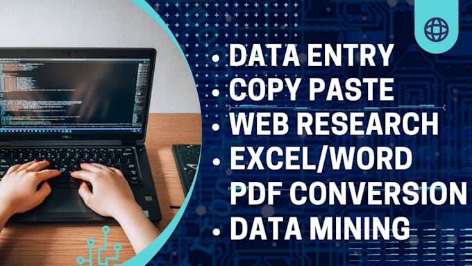 Complete any type of data entry web research, copy past work by ...