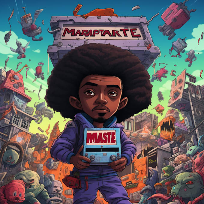 Do cartoon mixtape cover art, cartoon album cover art by Strupoda | Fiverr