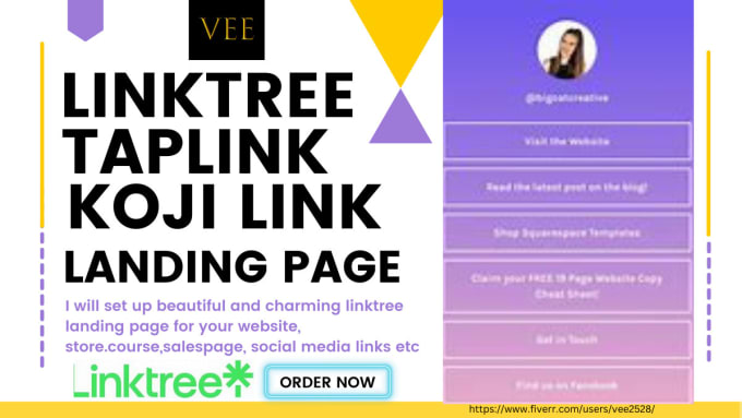 Design linktree bio linktree landing page, taplink, koji for social ...