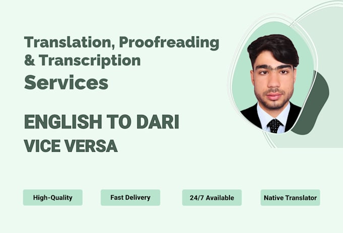 Translate english to dari and vice versa by Javidalamyar | Fiverr