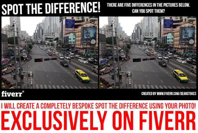 Create a custom spot the difference with your photo by Deanstokes | Fiverr
