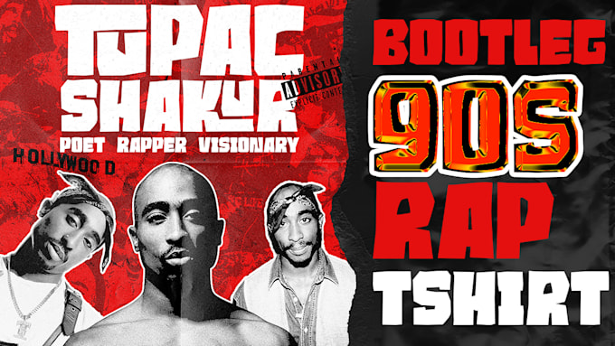 Design rappers tshirt , vintage , bootleg , 90s by Aesthdesign | Fiverr