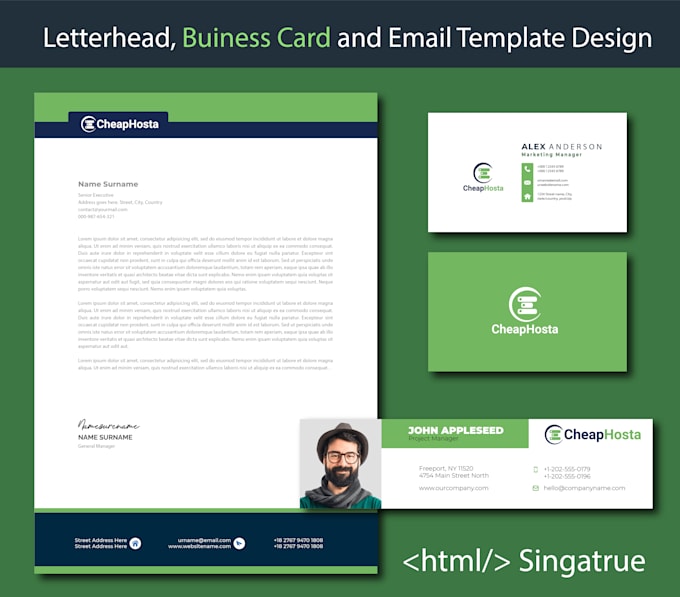 Make business card, letterhead and email signature design by Sumonskrbd ...