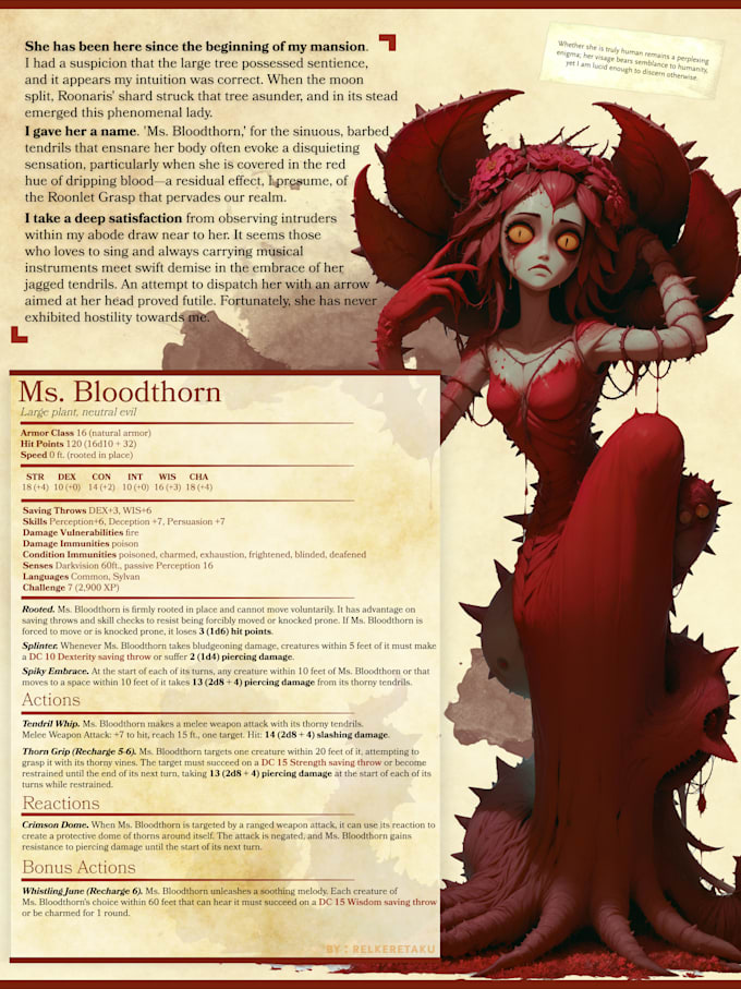 Visualize your dnd monster and create stat block by Relkeretaku | Fiverr
