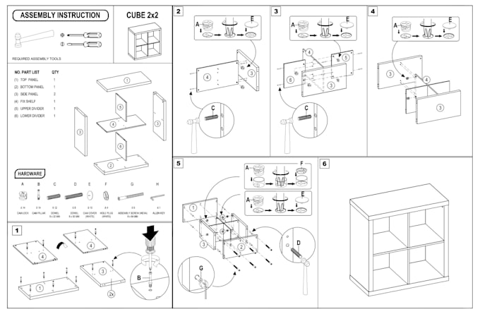 Create assembly instructions for furniture manufacturing by Av ...