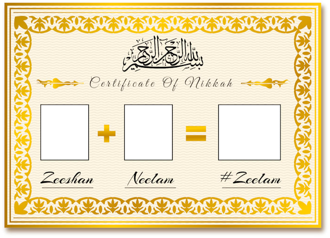 Design custom nikah thumb board for your special day by Hani_71 | Fiverr
