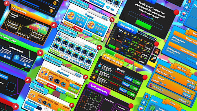 Design professional mobile game ui, roblox gui and more by Hyperrui ...