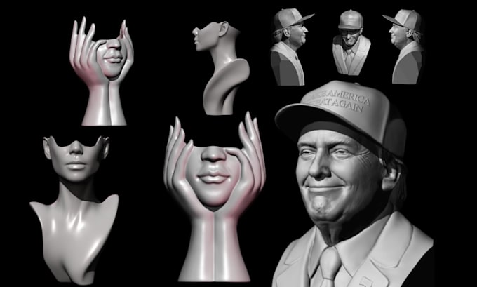 3d sculpting 3d head 3d face bust portrait sculpt 3d model for printing ...