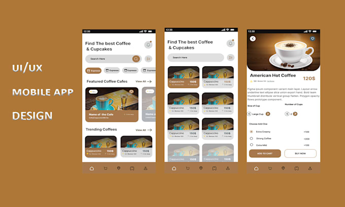 Design ui ux mobile app mockups by Goharamir12 | Fiverr