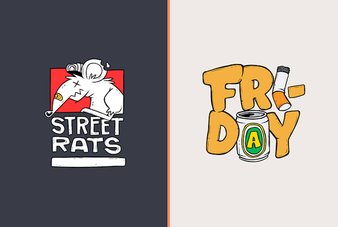 Do a custom hand drawn cartoon logo design for your business by ...