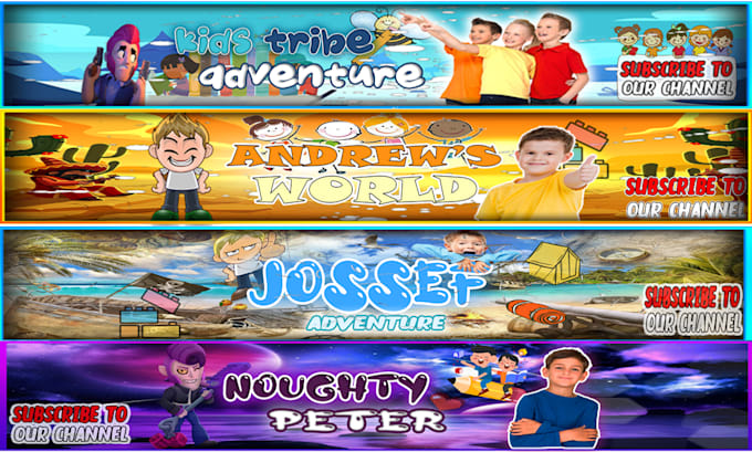 Design kids youtube banner for your channel by Ayoubkemmou70 | Fiverr