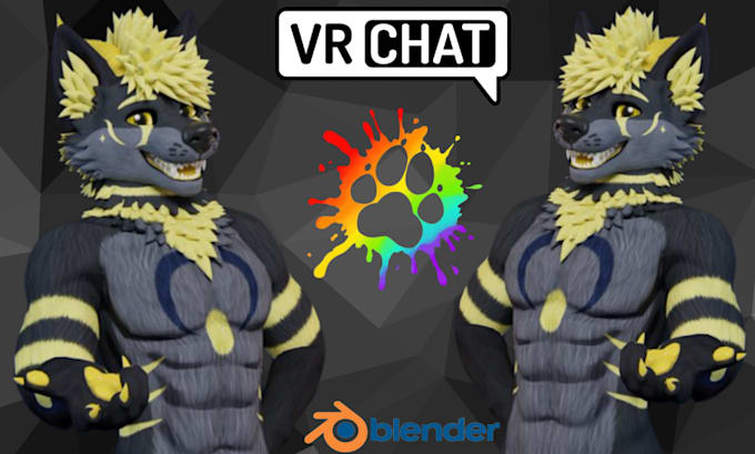 Create 3d furry vrchat avatar, vseeface, furry avatar, animaze, fursona ...