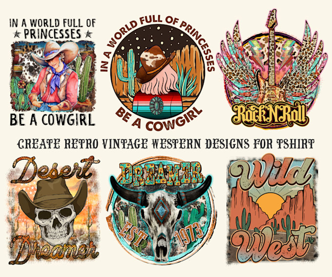 Do retro vintage western graphics t shirt designs by Hoanghai101296 ...