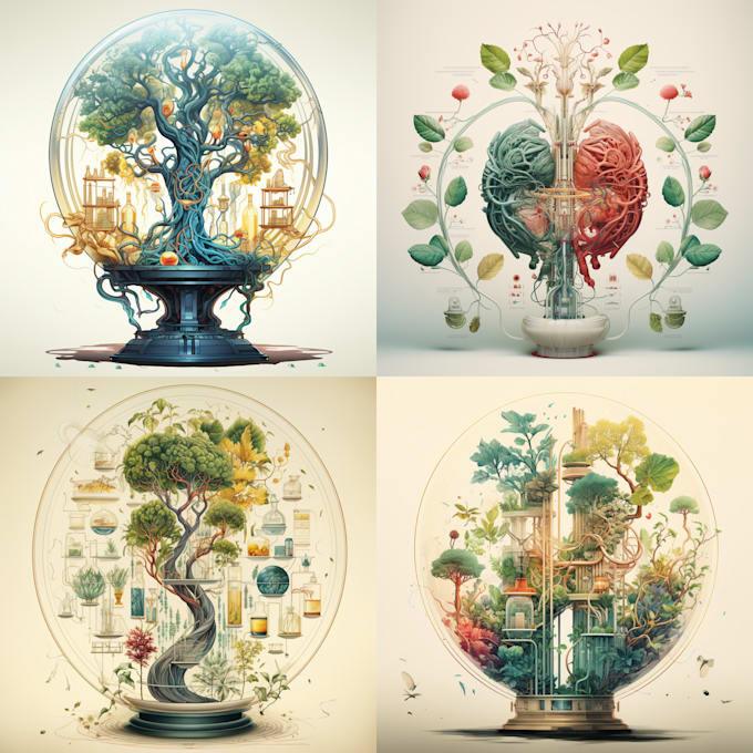 Generate visually appealing biotech illustrations or cover pages by ...