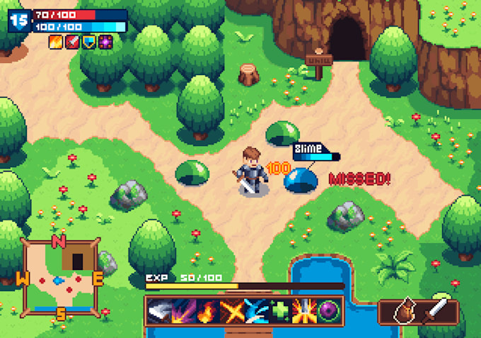 Make pixel art ui and hud for your game by Dghzdesign | Fiverr