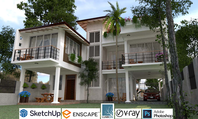 Make sketchup 3d modeling and photorealistic render by Shovik24 | Fiverr