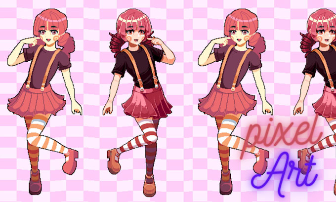 Do pixel art sprite character design,16 bit,32 bit,64 bit,animation ...