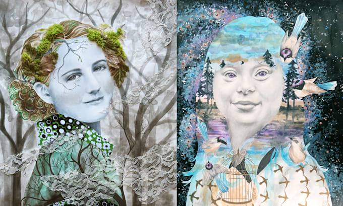 Create a multimedia portrait based on a photo and provided personal ...